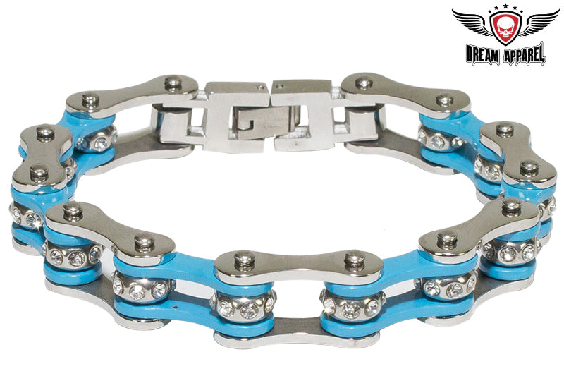 Blue Stainless Steel Chain Bracelet – LeatherVendor