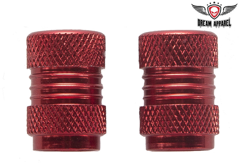 Two Metallic Red Tire Valve Stem Caps – LeatherVendor